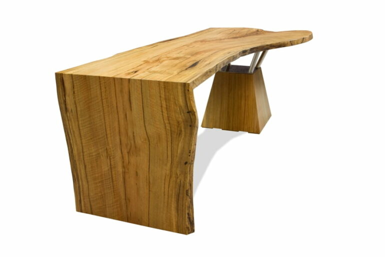 Tan Marri Slab Office Desk - JahRoc Galleries