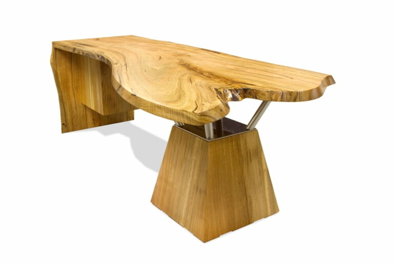 Tan Marri Slab Office Desk - JahRoc Galleries