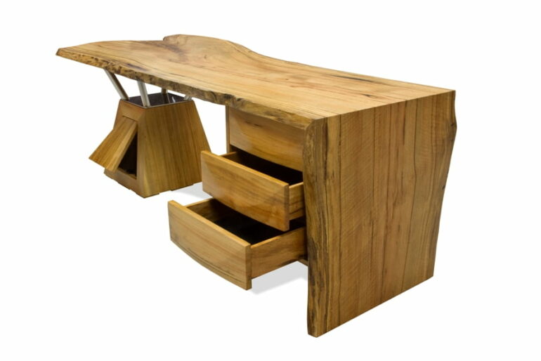 Tan Marri Slab Office Desk - JahRoc Galleries