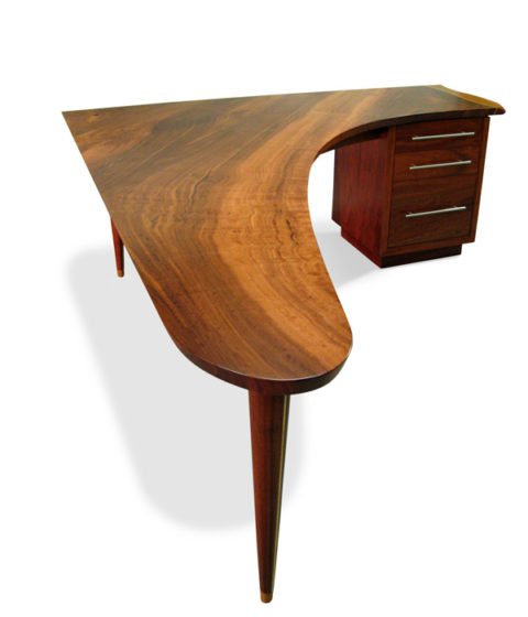 Silhouette Modern Corner Jarrah Desk - JahRoc Galleries